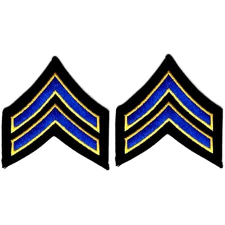 Amazon.com: Uniform Patches - Royal Blue/Med Gold Chevron Patches Black ...