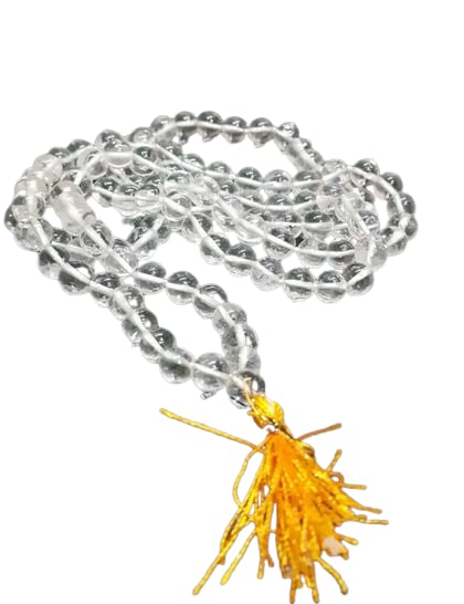 ADI Jewels Clear Quartz Mala Superb Natural Earthmine Transparent 108 ...