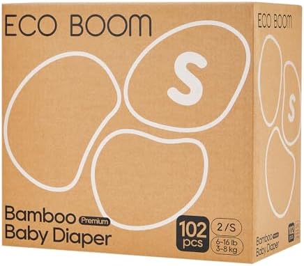 Amazon.com : ECO BOOM Diapers, Viscose from Bamboo Diapers, Natural ...