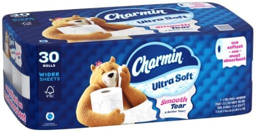Amazon.com: Charmin Ultra Soft Bath Tissue, 2-Ply, 30 Rolls, 213 Sheets ...