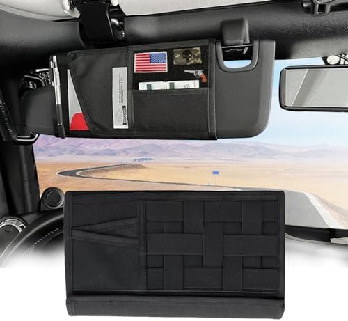 Amazon.com: Sun Visor Organizer for Jeep Wrangler,Visor Storage Cover ...