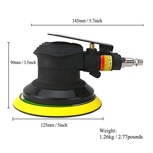 Industrial Compressed Air Random Orbital Sander 125 mm, 12000 RPM, High ...