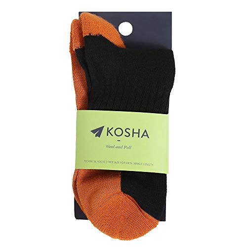 Kosha Women's Merino Wool Ankle Length Advanced Socks in Black Orange ...