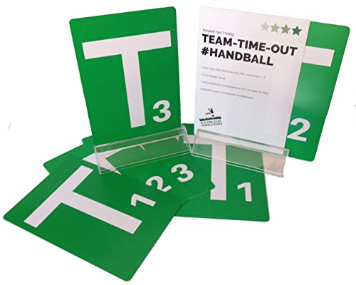 Handball team time-out board, complete set with 6 green cards in A5 ...