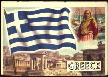 Flags of the World Trading Card "Greece" #13: Topps Flags of the World ...