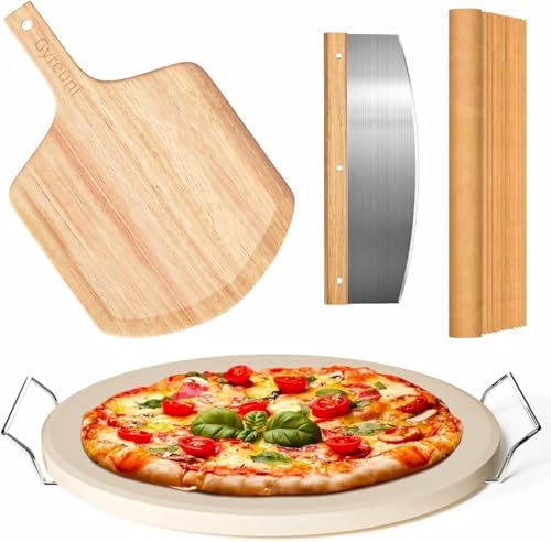 Amazon.com: 5 PCS Round Pizza Stone Set, 13" Pizza Stone for Oven and ...