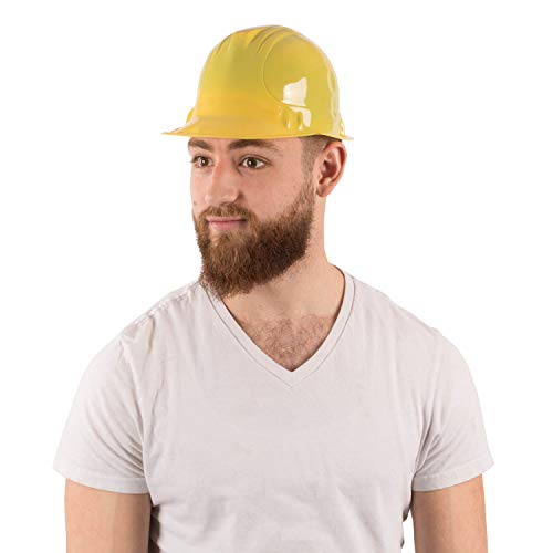 Funny Party Hats Yellow Construction Hat for Adults - 12 Plastic ...