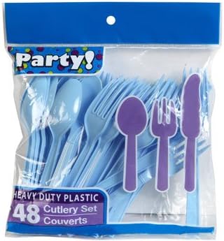 Amazon.com: Light Blue Plastic Utensils, 48-ct. Bags : Health & Household