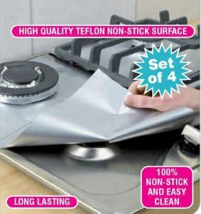 FOIL HOB PROTECTORS DELUXE NON STICK GAS HOB COVERS - PACK OF 4 ...