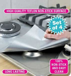 FOIL HOB PROTECTORS DELUXE NON STICK GAS HOB COVERS - PACK OF 4 ...
