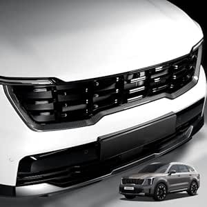 Amazon.com: YOUTOOCAR 3PCS Carbon Fiber Pattern Front Grille Cover Trim ...