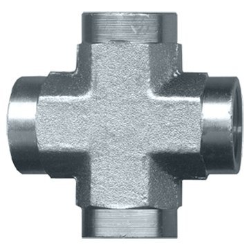 4 Way Cross Intersection X Steel Fitting 3/4" NPT Female FIP FPT ...
