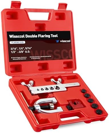 Amazon.com: Wisscool Double & Single Flaring Tool Kit for Brake Line ...