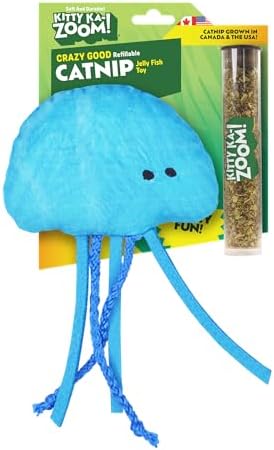 Amazon.com : KITTY KA-ZOOM ZOOMIE Jelly Fish - Refillable Catnip Toy + Catnip : Pet Supplies
