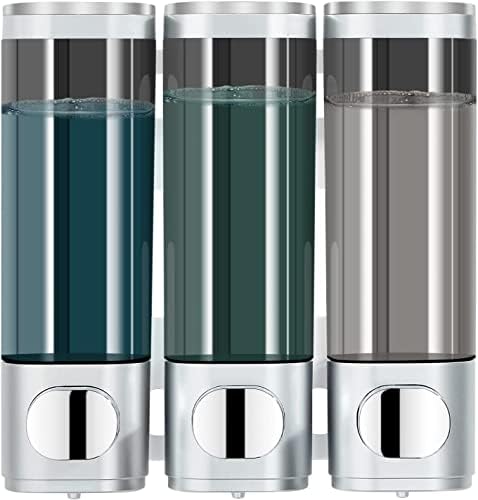Unisense 3 Chamber Wall-Mounted Shampoo and Conditioner Dispenser for ...