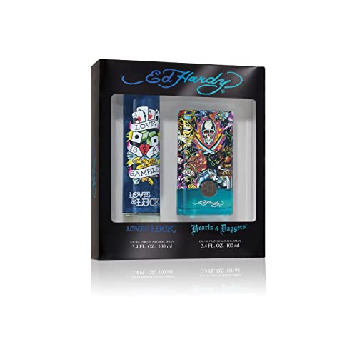 Ed Hardy Men's Cologne Fragrance Set, Love & Luck and Hearts & Daggers ...