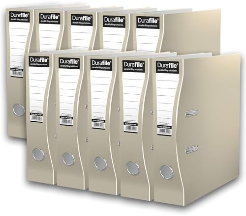 Durafile Lever Arch Files, Buff, Pack of 10 Folders, Heavy Duty Board ...