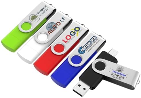 Amazon.com: Customizable 8GB Flash Drive 10 Pack, ABLAZE Dual USB 2.0 ...