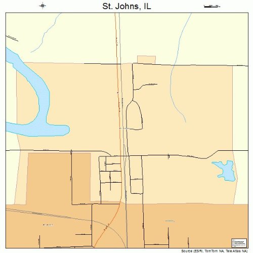 Amazon.com: Large Street & Road Map of St. Johns, Illinois IL - Printed ...