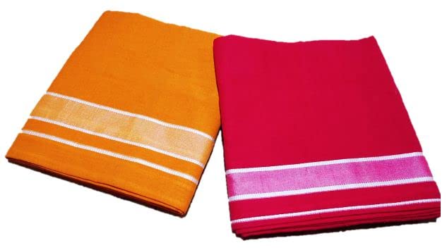 Men’s Cotton Colour Dhoti For Men Cotton (Pink Lungi and Yellow Lungi ...
