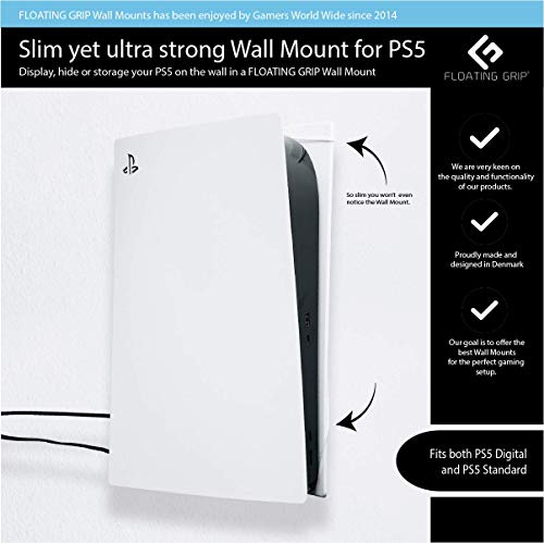 FLOATING GRIP Wall Mounts for 1x Playstation 5 (PS5) + 2X - Want It All