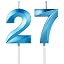 Amazon.com: Blue 27th & 72nd Birthday Candles for Cakes, Number 27 72 ...
