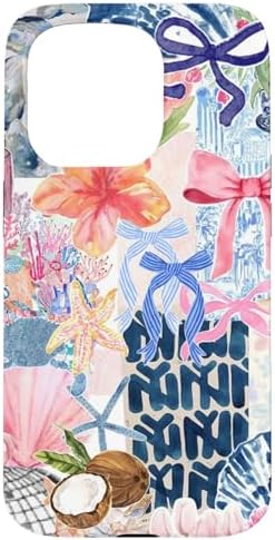 Amazon.com: Beachy Blue Coquette Coastal Collage Preppy Cute Aesthetic Case for iPhone 15 Pro ...