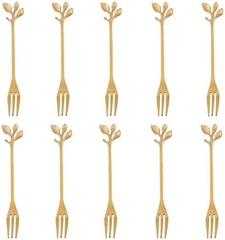 Amazon.com: Gold Dessert Forks Set of 24, Stainless Steel Cocktail ...