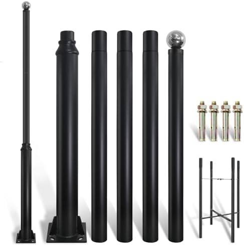 Diiscu Street Light Pole, Light Poles for Outside with Rebar Cage ...