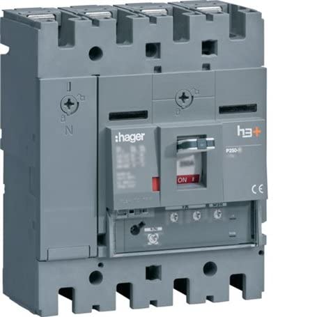 Hager H3+ HHT251GR 250A 4-Pole 25kA LSni Automatic Switch : Amazon.co ...