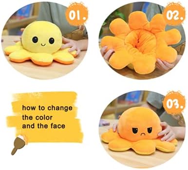 Cute Anime Reversible Octopus Plush Toys – Moody Octopus Flip ...