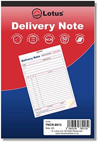 Triplicate Delivery Note Book NCR, A5 (143 x 210mm), Delivery Note Book ...