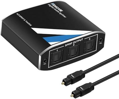 3 Port Digital Optical Splitter, Aluminum Alloy SPDIF TOSLINK Digital ...