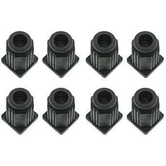 GWYAN 8 Pcs Square Caster Socket Sleeve Plastic Caster Stem Socket ...