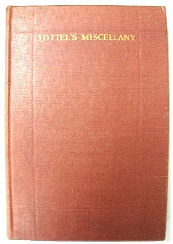 Tottel's Miscellany (1157-1587) Volume I: Richard Tottel: Amazon.com: Books