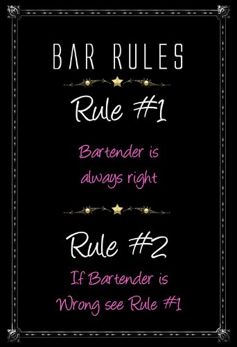 Art Emporio 'Bar Rules' Poster (Canvas Print, 91.44 cm x 60.96 cm ...