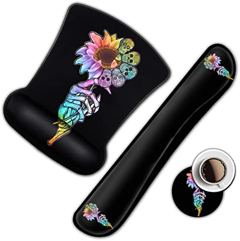 Amazon.com : Mouse Pad Wrist Support and Keyboard Wrist Rest Set ...