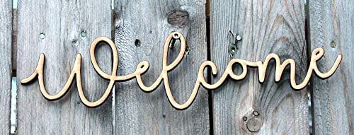 Amazon.com: welcome wood cut out made in the USA 3x12 : Home & Kitchen