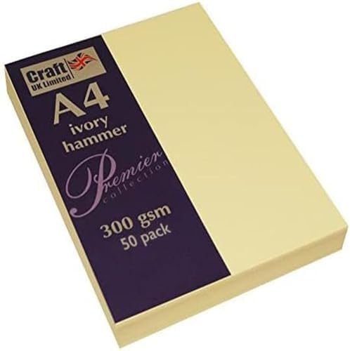 Craft UK 2393 A4 Ivory Recycled Hammered Card 300 GSM - 50 Sheets ...