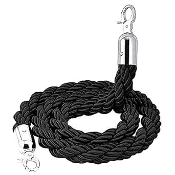 Queue Barrier Ropes with Silver Hooks, Twisted Crowd Control Rope ...
