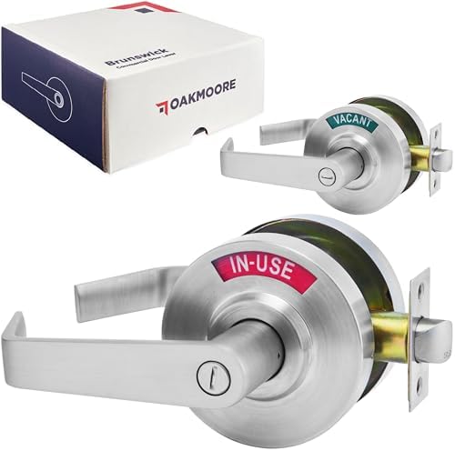 OAKMOORE Commercial Grade Bathroom Door Lock Handle with Occupancy ...