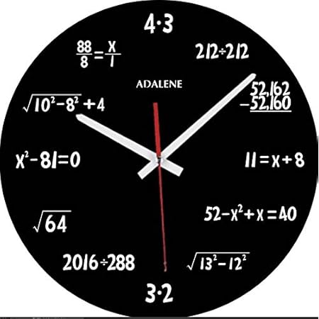 Amazon.com: Decodyne Math Wall Clock - Unique Wall Clock - Each Hour ...
