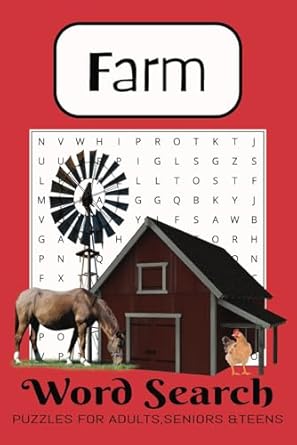Farm Word Search Puzzle Book: Words searches with easy to Read Print ...