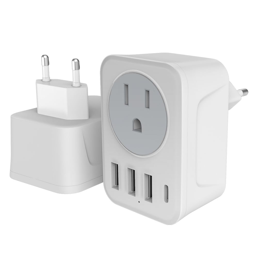 Amazon.com: QJMDM European Travel Plug Adapter, Plug with AC Outlets 3 ...