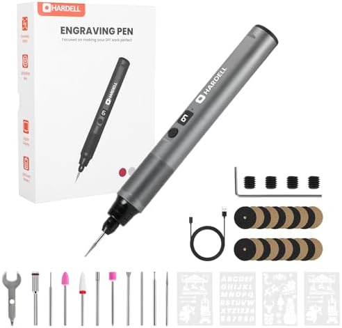 HARDELL Engraving Pen, 6-Speed Engraving Tool, Type-C Rechargeable ...