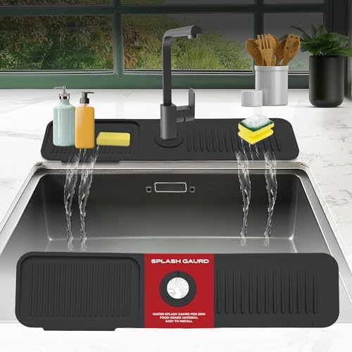 Amazon.com: KAMICURE® Upgraded Silicone Kitchen Sink Splash Guard with ...