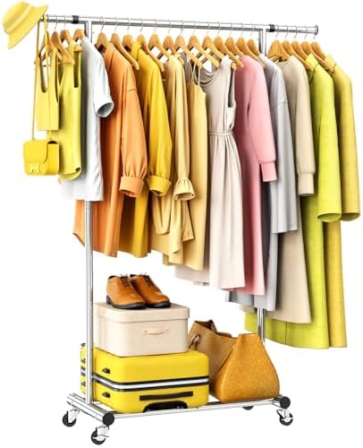 Amazon.com: Clothes Rack for Hanging Clothes, Sturdy Stainless Steel ...