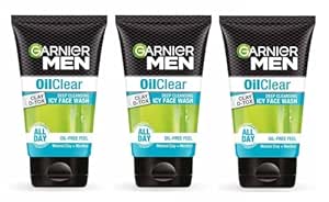 Garnier Men Oil Clear Deep Cleansing Face Wash, Mineral Clay and Menthol Deep Cleansing Face ...