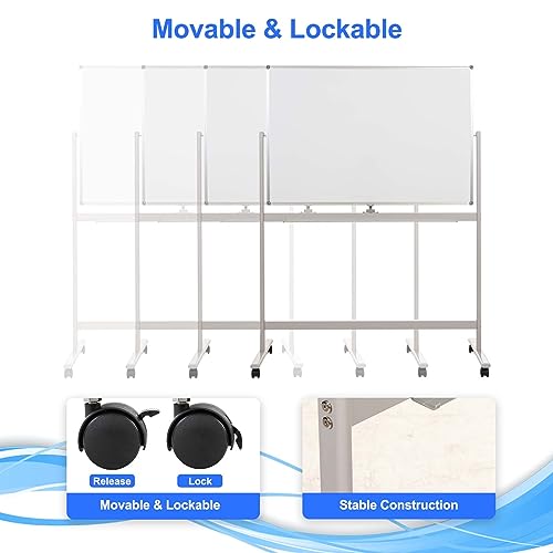 Snapklik.com : Comix Magnetic Mobile Whiteboard, 48 X 32 Inches Double ...
