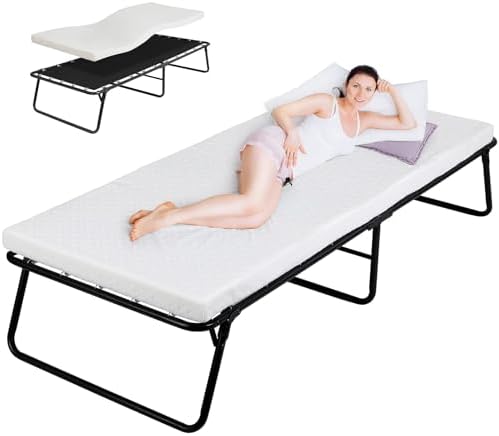 Amazon.com: ZAFLY Folding Bed with 5 Inch Mattress,Twin Size Portable ...